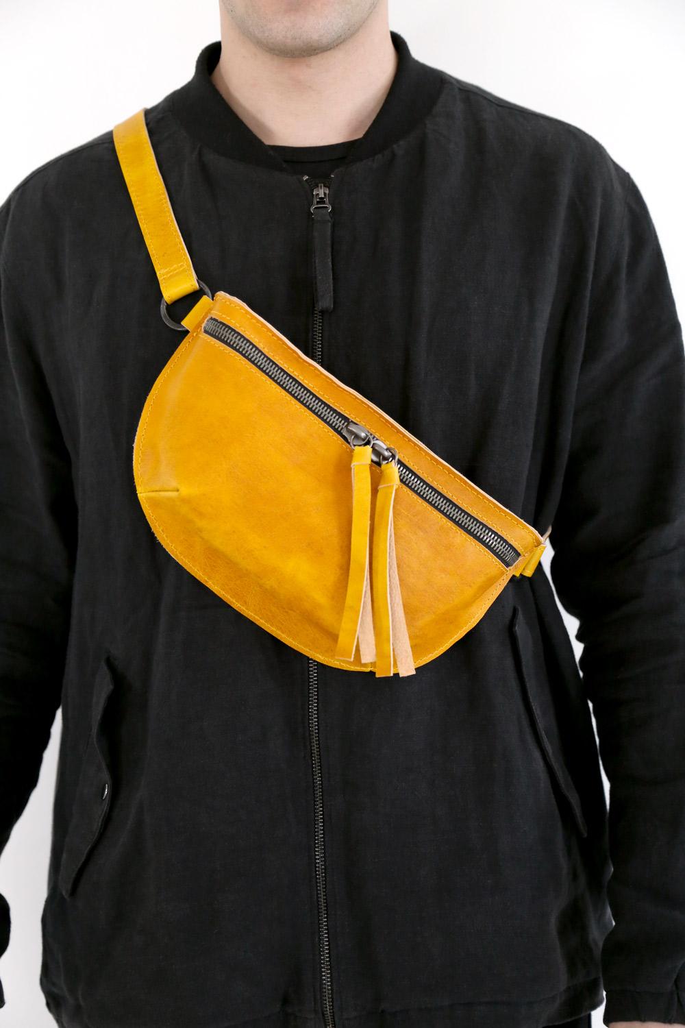 Marsupio Hand-Dyed Yellow - Tagliovivo | Artisanal Leather Bags